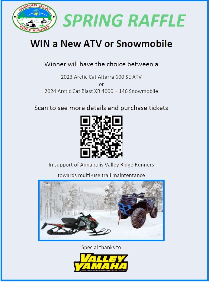 Spring Raffle to Support AVRR Trail Grooming – Annapolis Valley Ridge ...